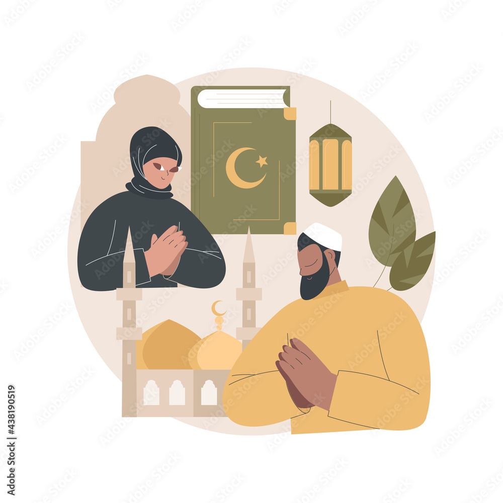 Islam abstract concept vector illustration. Abrahamic monotheistic ...