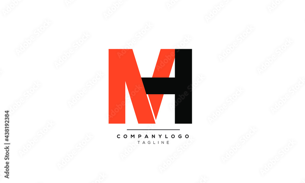 Alphabet letters Initials Monogram logo MH, MH INITIAL, MH letter Stock ...