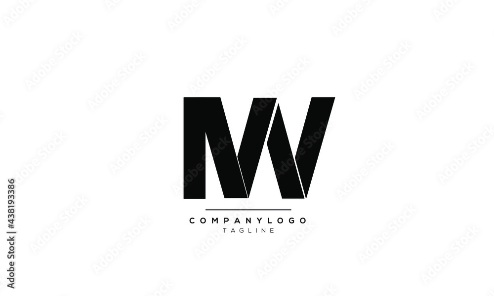 Alphabet letters Initials Monogram logo MW, MW INITIAL, MW letter Stock ...