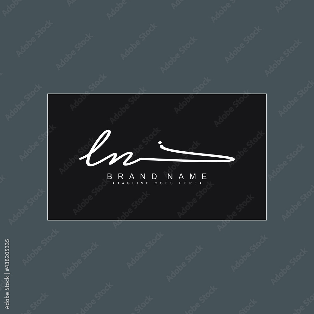 Initial Letter LN Logo - Hand Drawn Signature Logo Stock Vector | Adobe ...