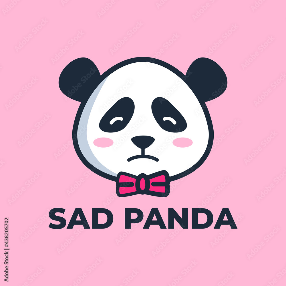 Sad Panda Logo Stock Vector | Adobe Stock