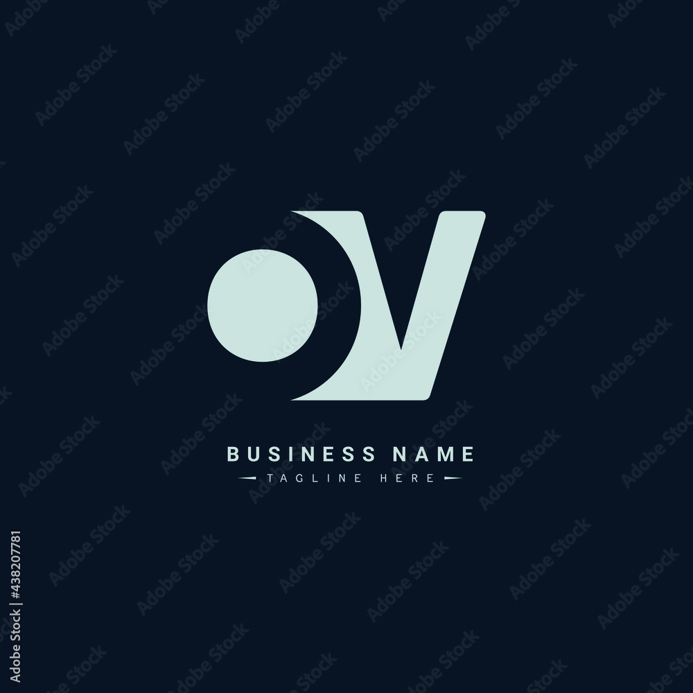 Initial Letter OV Logo - Simple Business Logo Stock Vector | Adobe Stock