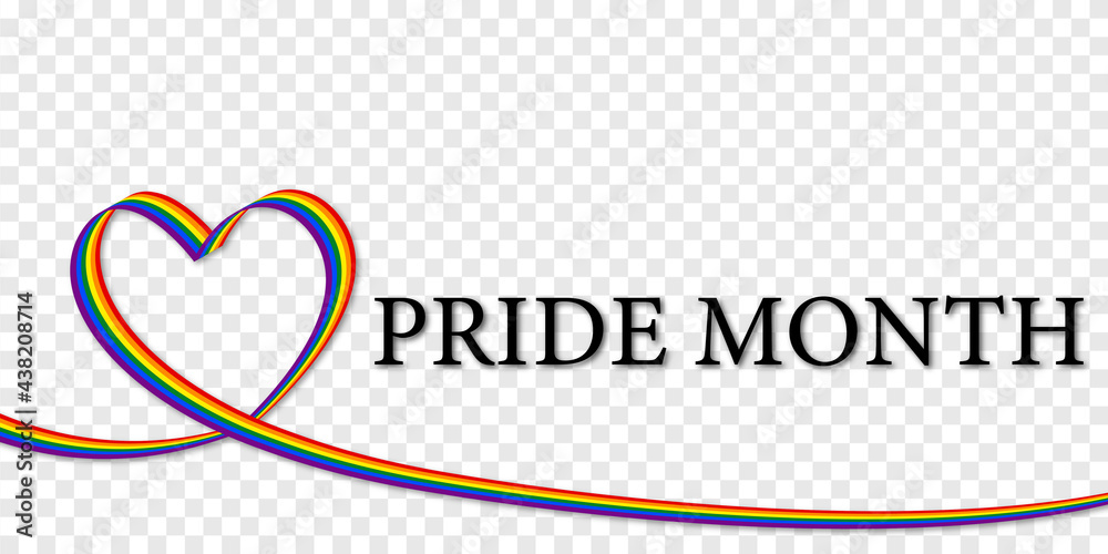 LGBT rainbow flag in heart shaped ribbon. lgbt, lgbtqia pride month ...