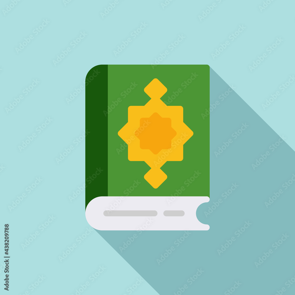 Islamic Book Quran Vector Icon in Flat Style. Islamic Ramadan icon of ...