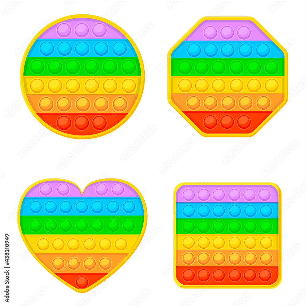 Set Pop it. Modern antistress toy. Figure pop it. A modern popular game ...