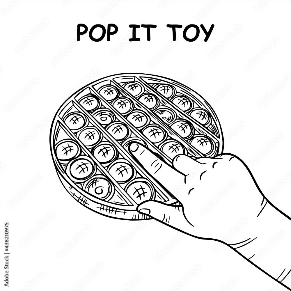 Pop it. Antistress toy sketch. Figure pop it. A modern popular game ...