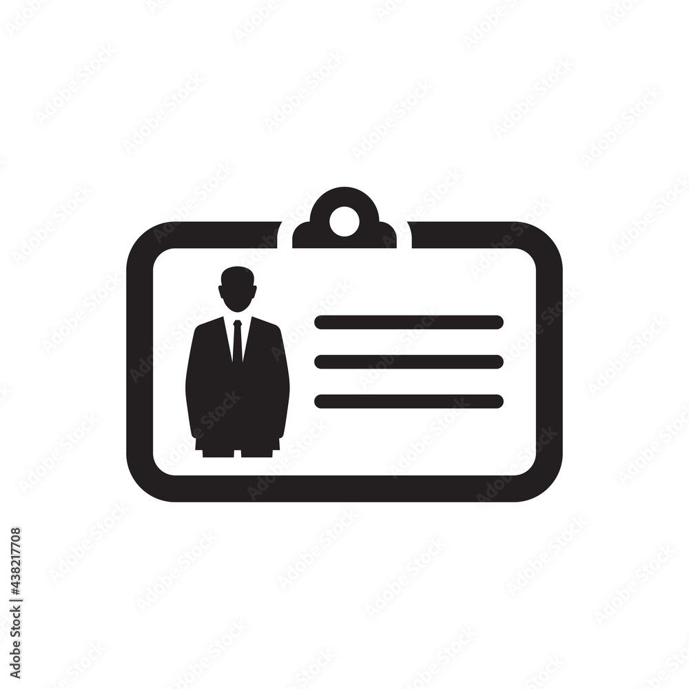 Id Card Icon - Employee Information Icon Stock Vector | Adobe Stock