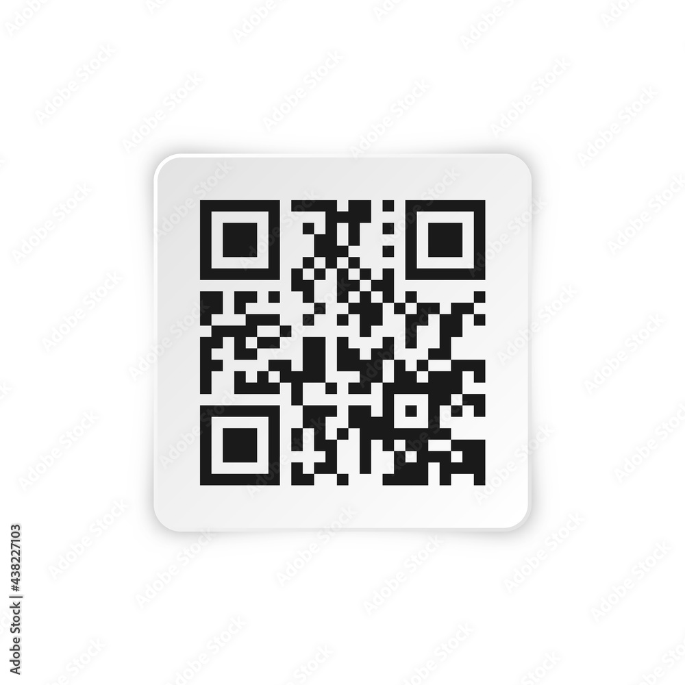 Realistic QR code sticker. Identification tracking code. Serial number ...