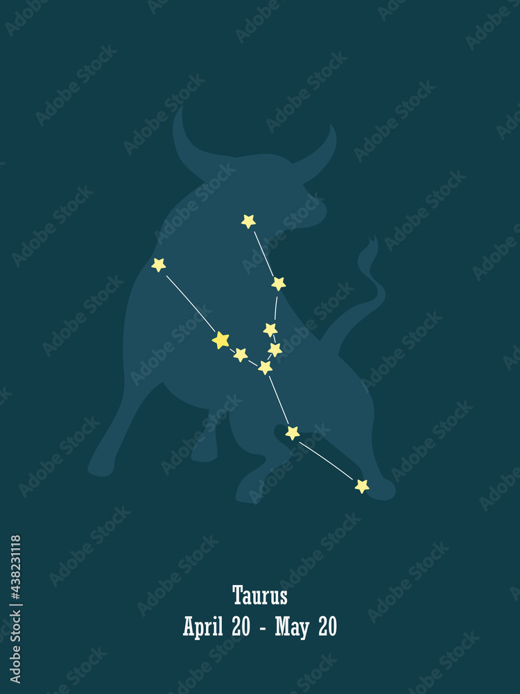 Taurus. Vector graphic illustrations of horoscope signs. Zodiac signs ...