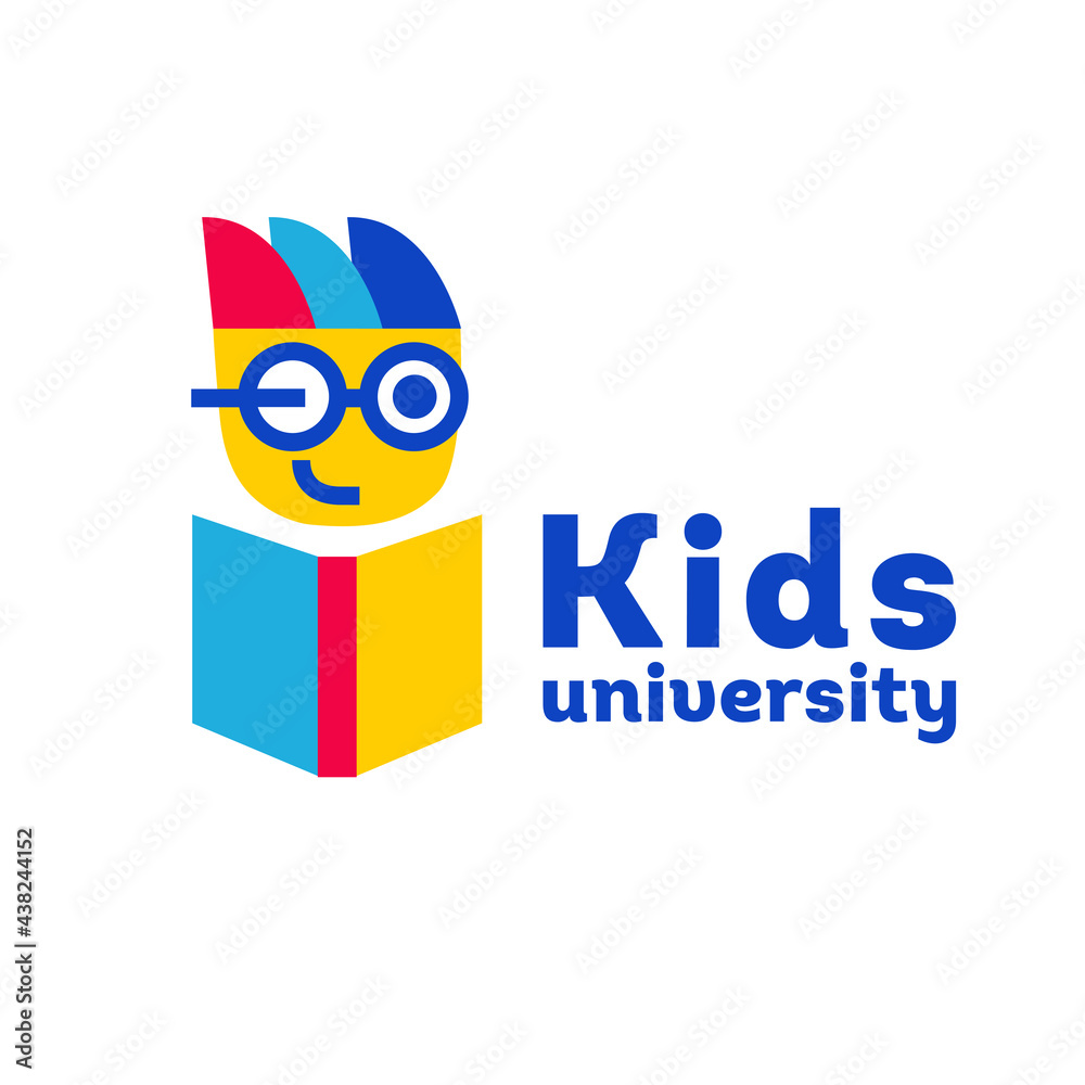 Kids education logo for a learning center. University, school for ...