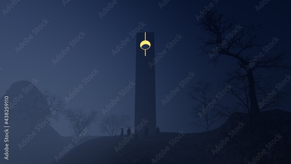 alien monolith Stock Illustration | Adobe Stock