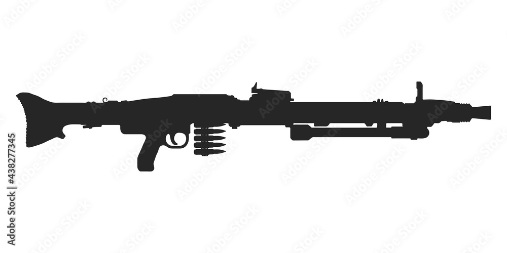 Silhouette of MG 42 German Machine Gun Stock Vector | Adobe Stock
