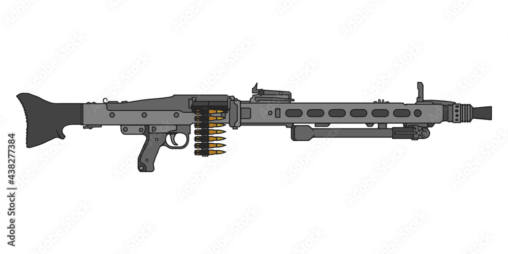 MG 42 German Machine Gun Stock Vector | Adobe Stock
