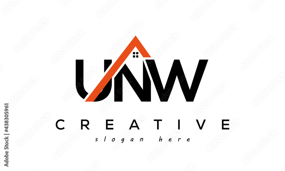 initial UNW letters real estate construction logo vector Stock Vector ...
