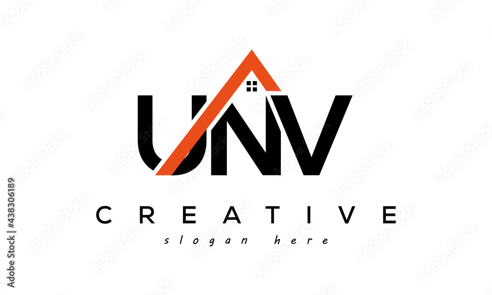 initial UNV letters real estate construction logo vector Stock Vector ...