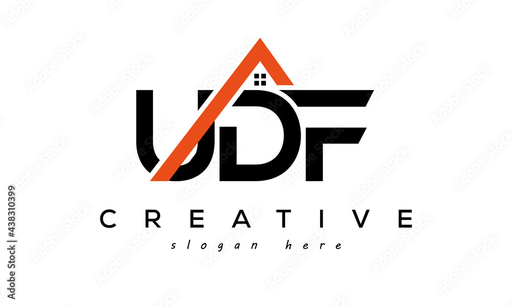 initial UDF letters real estate construction logo vector Stock Vector ...