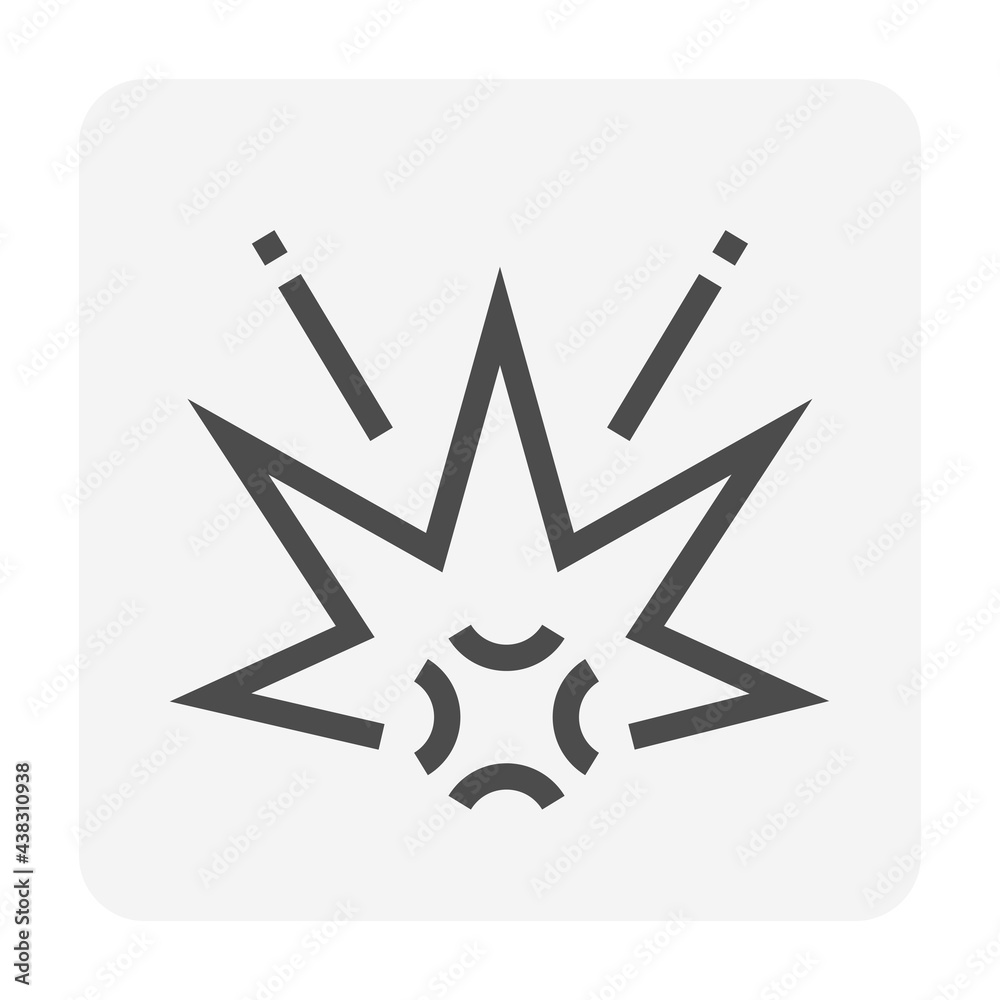 Explode vector thin line design with simple shape. That icon, sign ...