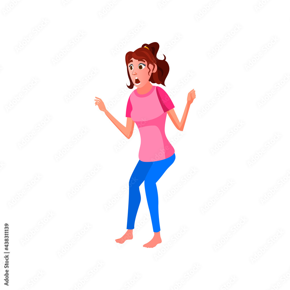shocked caucasian woman lost baby on playground cartoon vector. shocked ...