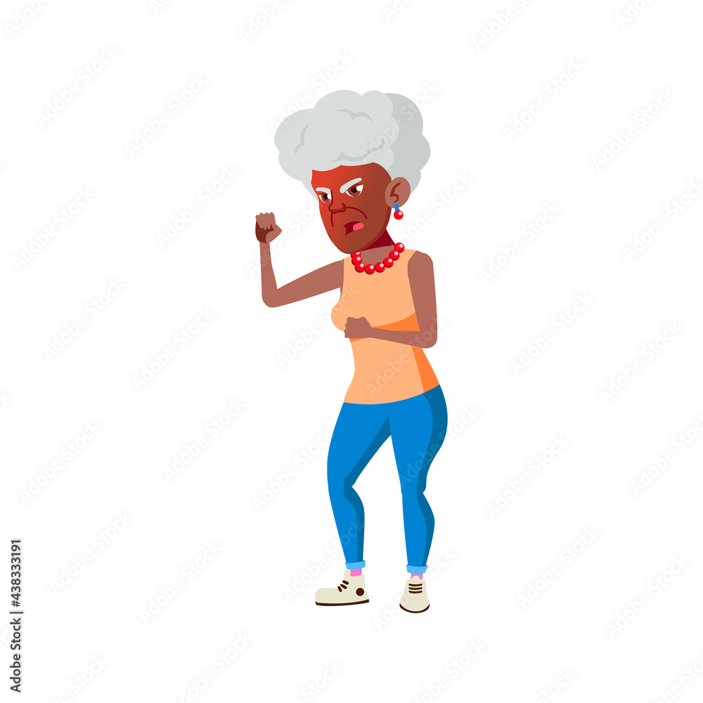 angry african grandmother shouting at grandchildren on playground ...