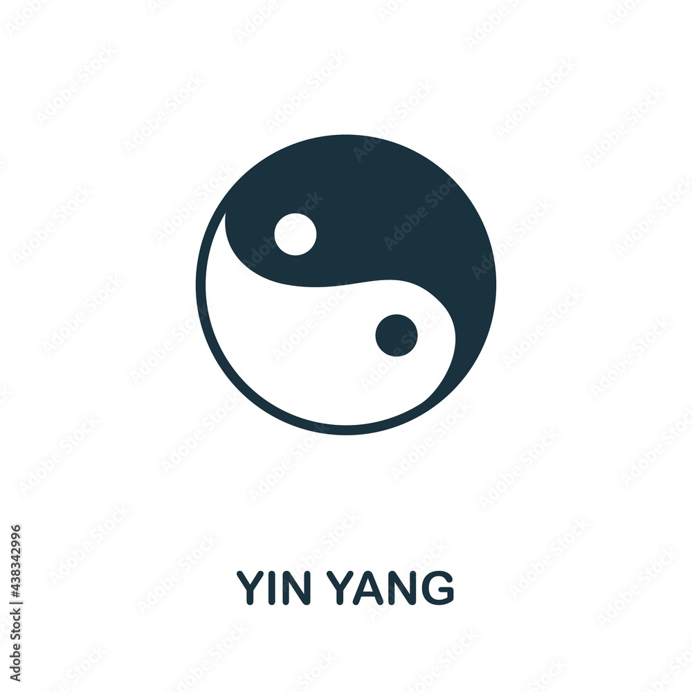 Vetor de Yin Yang icon. Monochrome simple element from fortune teller ...