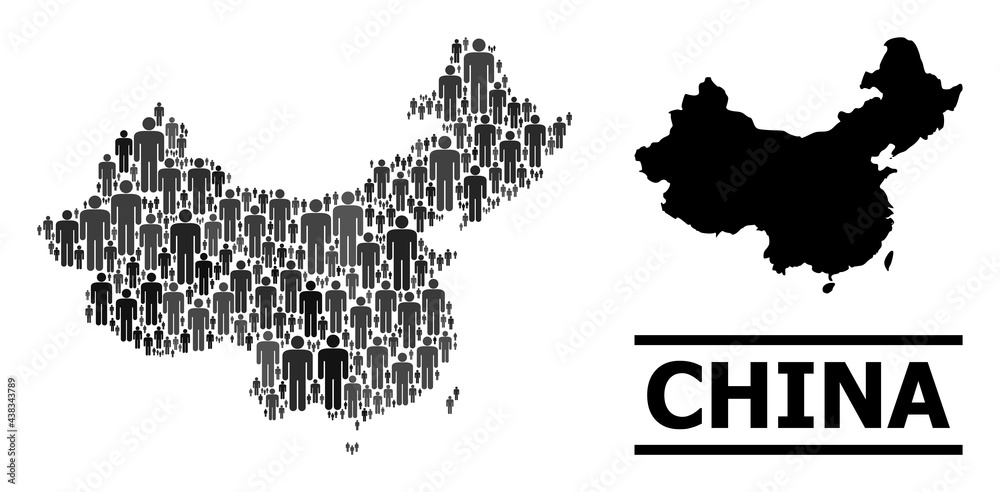 Map of China for politics applications. Vector nation abstraction ...
