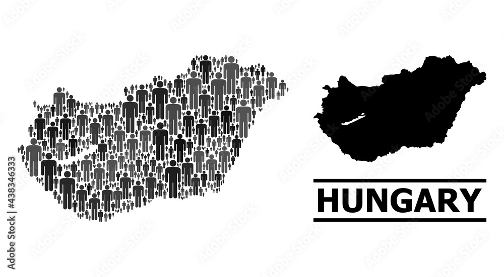 Map of Hungary for demographics proclamations. Vector demographics ...