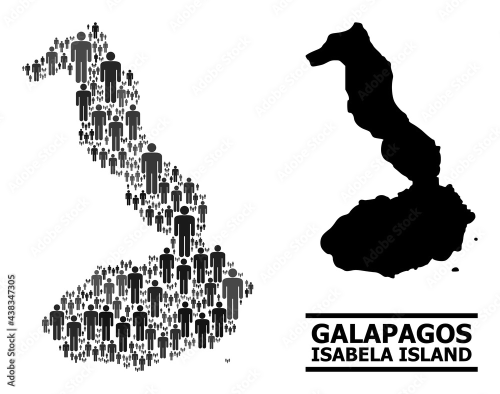 Map of Galapagos - Isabela Island for political agitation. Vector ...