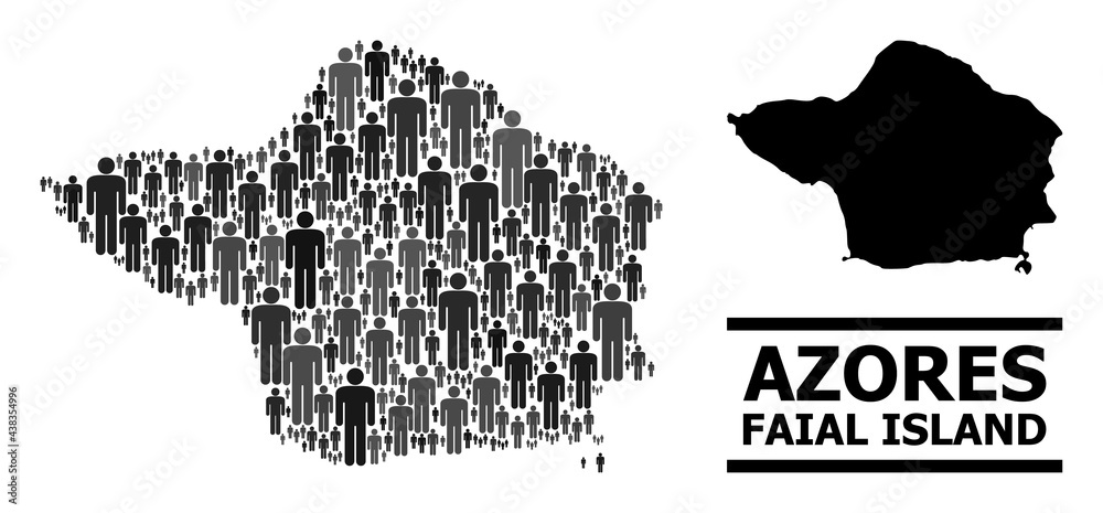 Map of Faial Island for national applications. Vector demographics ...