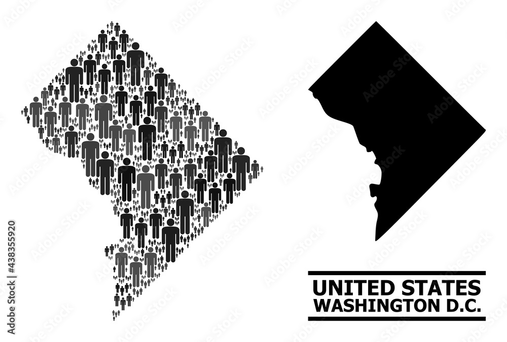 Map of Washington DC for demographics promotion. Vector nation collage ...