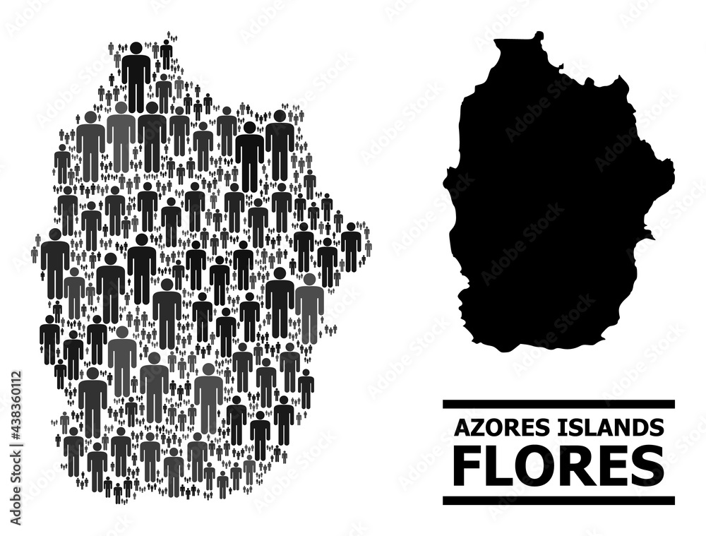 Map of Azores - Flores Island for political applications. Vector ...