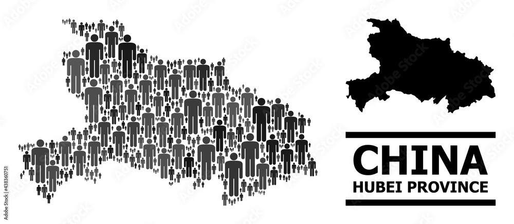 Map of Hubei Province for politics applications. Vector nation ...