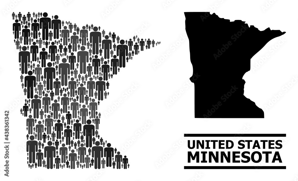Map of Minnesota State for demographics purposes. Vector population ...