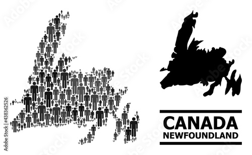 Map of Newfoundland Island for demographics promotion. Vector ...