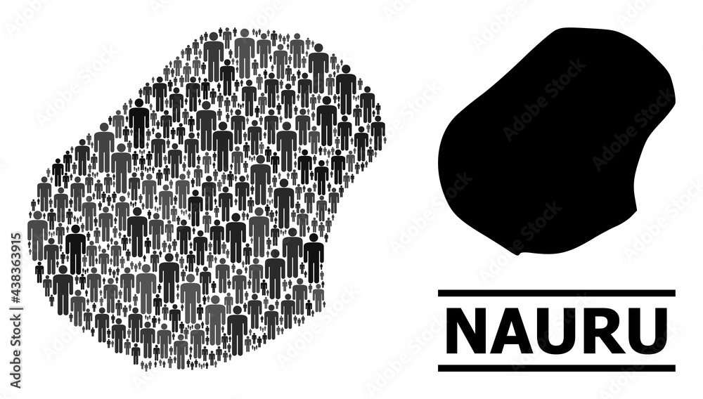 Map of Nauru for social propaganda. Vector population mosaic. Collage ...