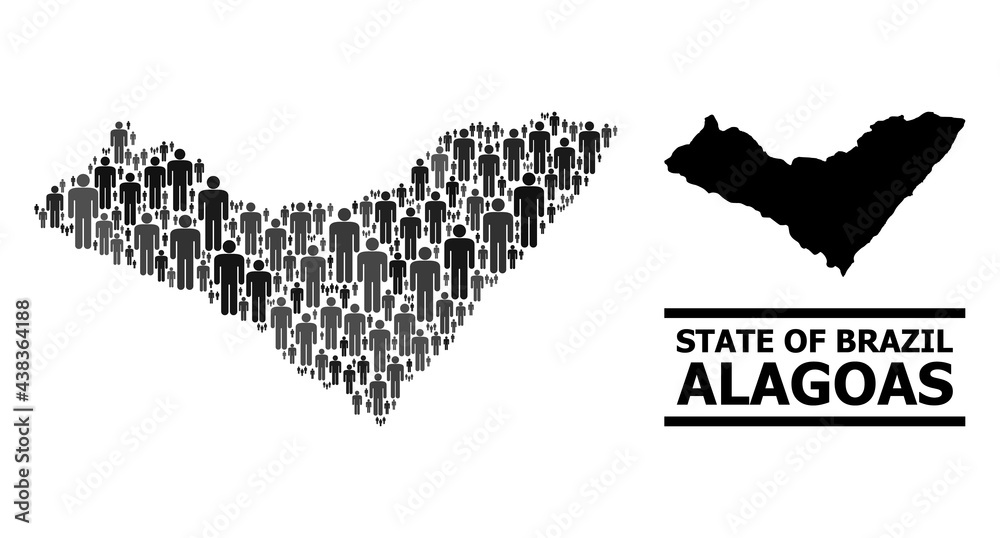 Map of Alagoas State for demographics doctrines. Vector demographics ...