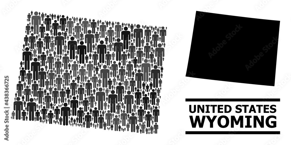 Map of Wyoming State for demographics proclamations. Vector nation ...