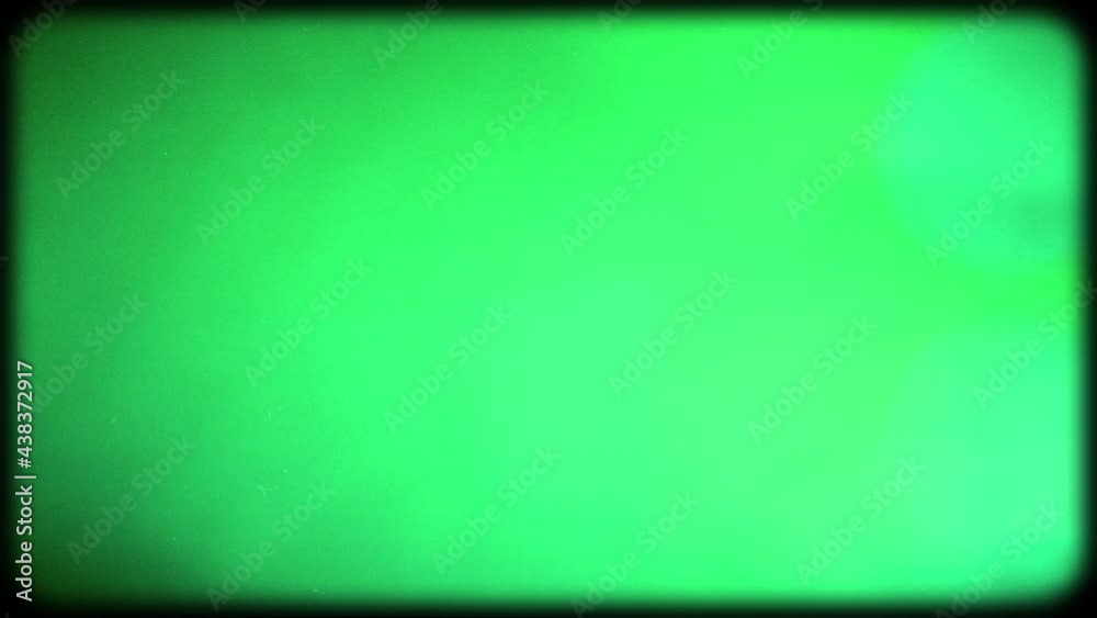 Green screen and light on the CRT. Ideal for overlay. Effect of an old ...