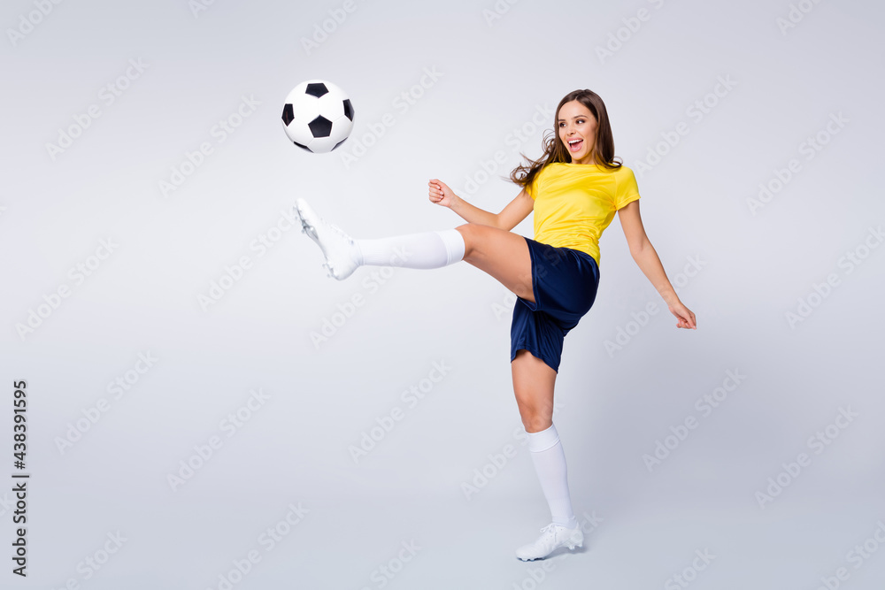 Full length body size view of nice beautiful purposeful sportive ...