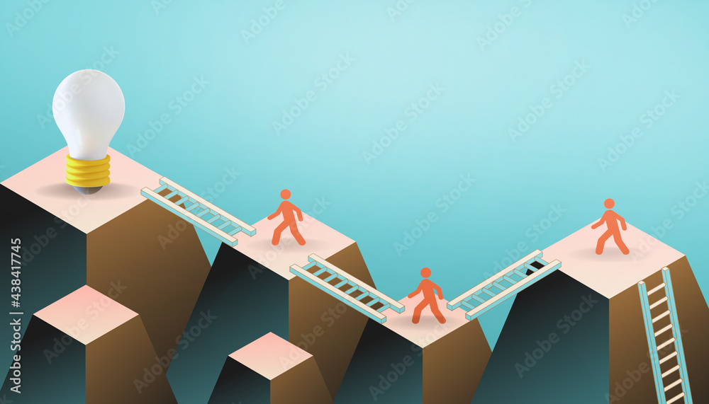 light bulb. Business leadership success ideas through illustrated ...