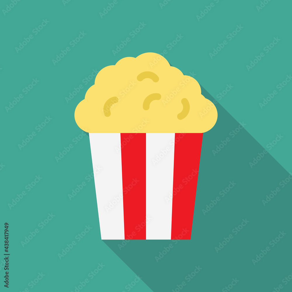 Popcorn Vector Icon in Flat Style. Popcorn is a variety of corn kernel ...
