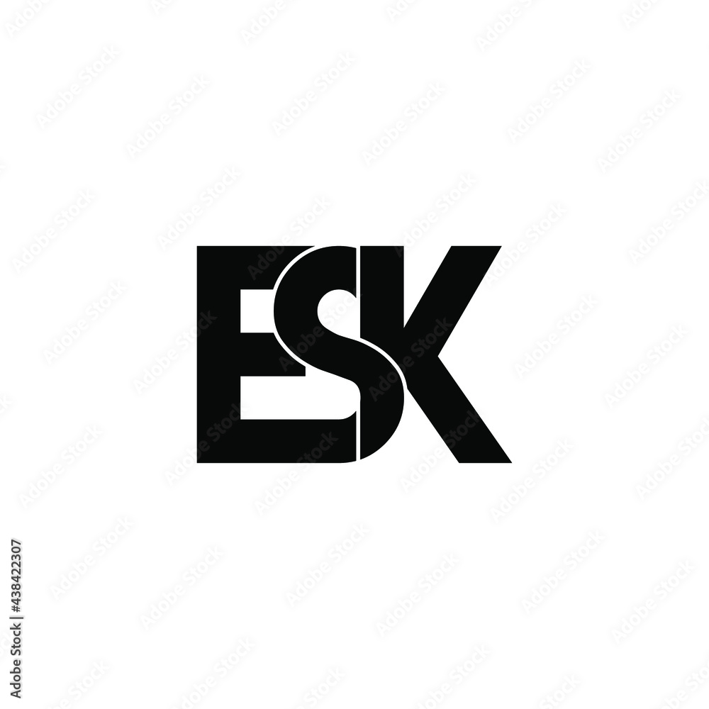 esk letter original monogram logo design Stock Vector | Adobe Stock