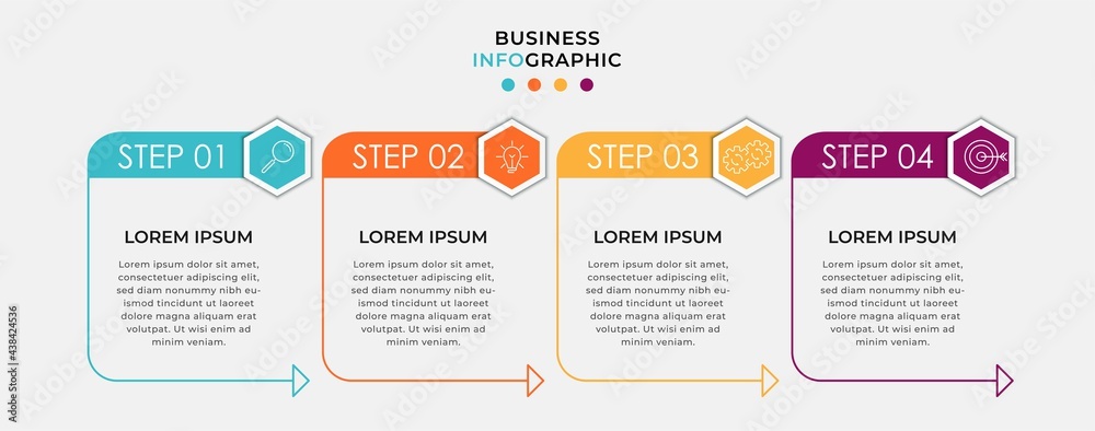 Vector Infographic design business template with icons and 4 options or ...