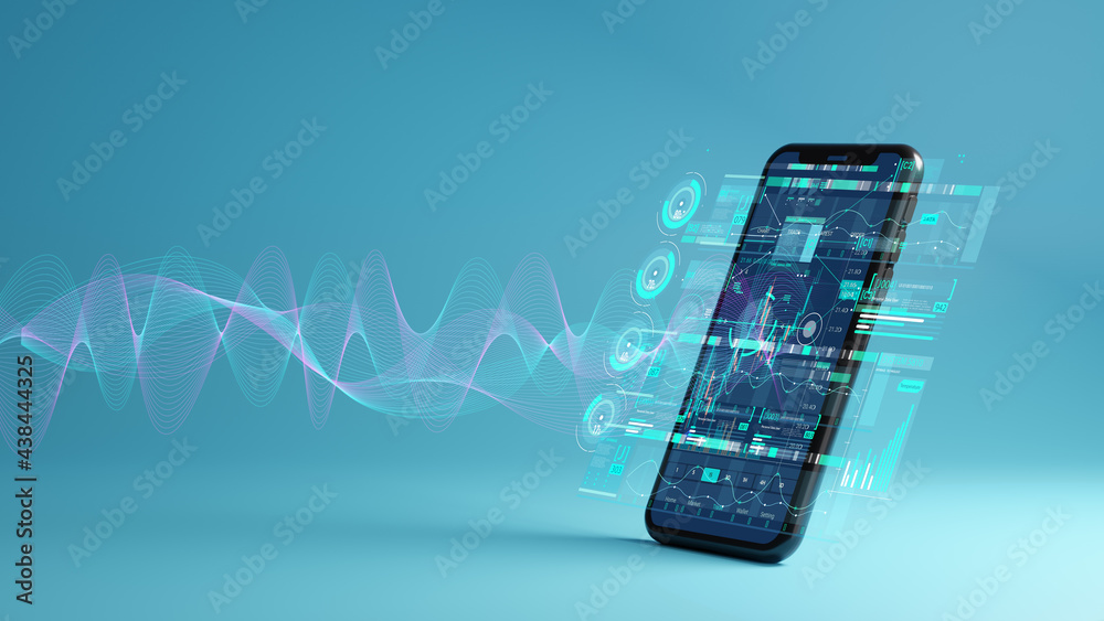 Concept of smart phone connection structure to big data complex. Big ...