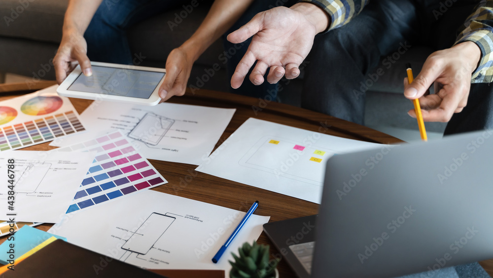 Designer brainstorming application for mobile Creative digital. user ...