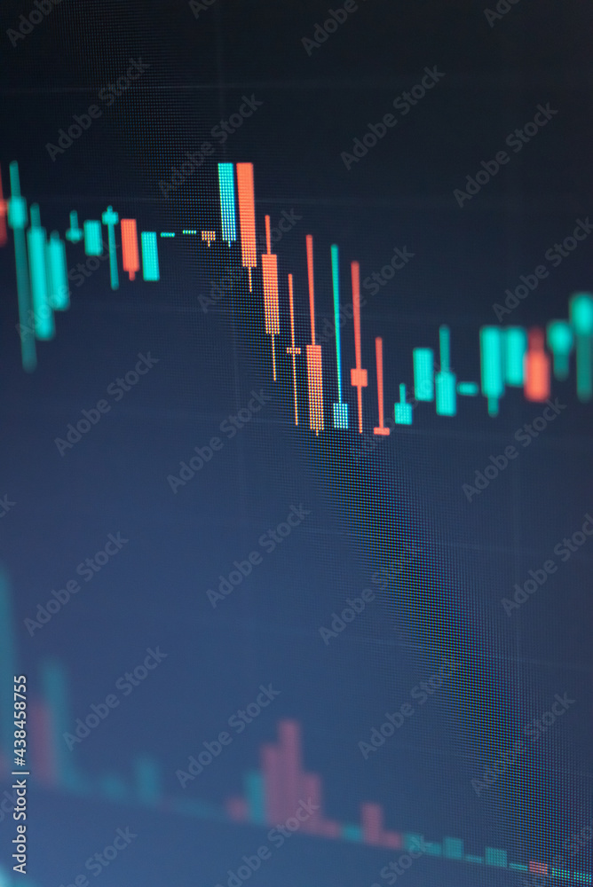 Abstract financial trading graphs and digital number of foreign ...