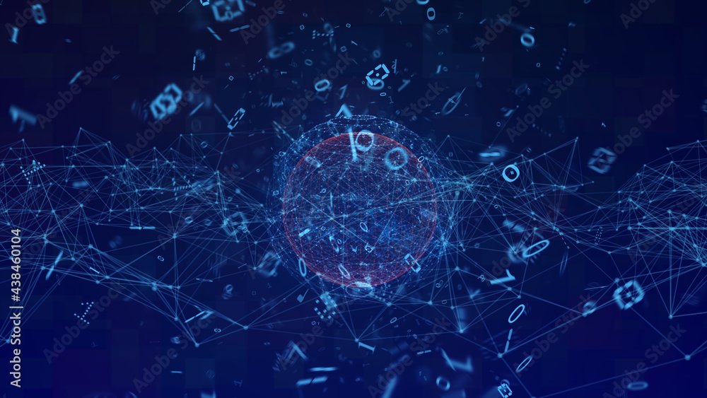 Big data complex with wireless network connection and cyberspace ...