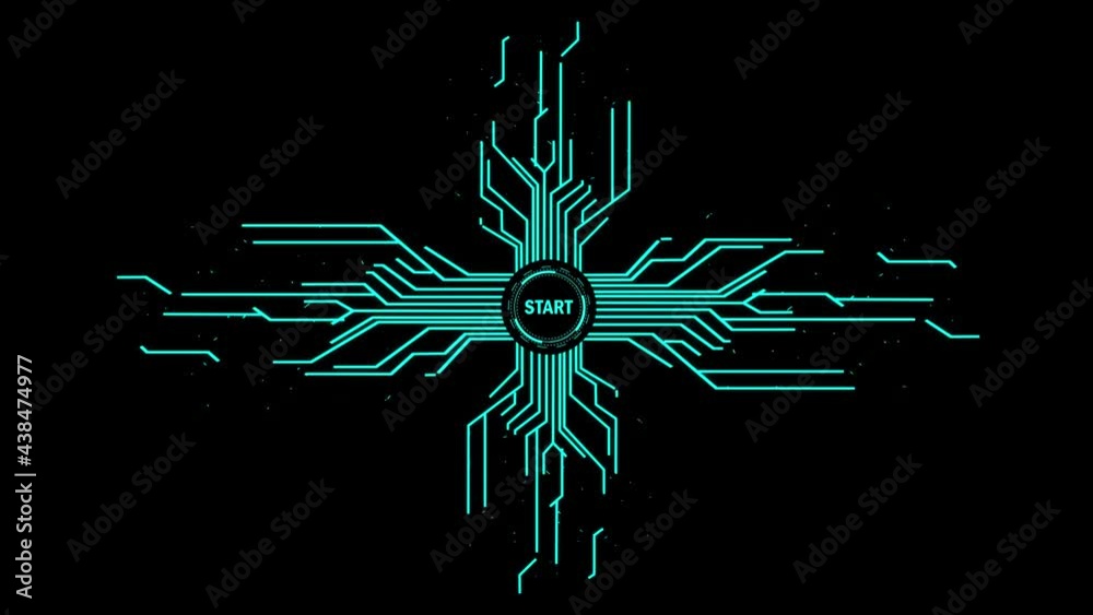Digital Start Button With Futuristic Artificial Intelligence Spreading ...