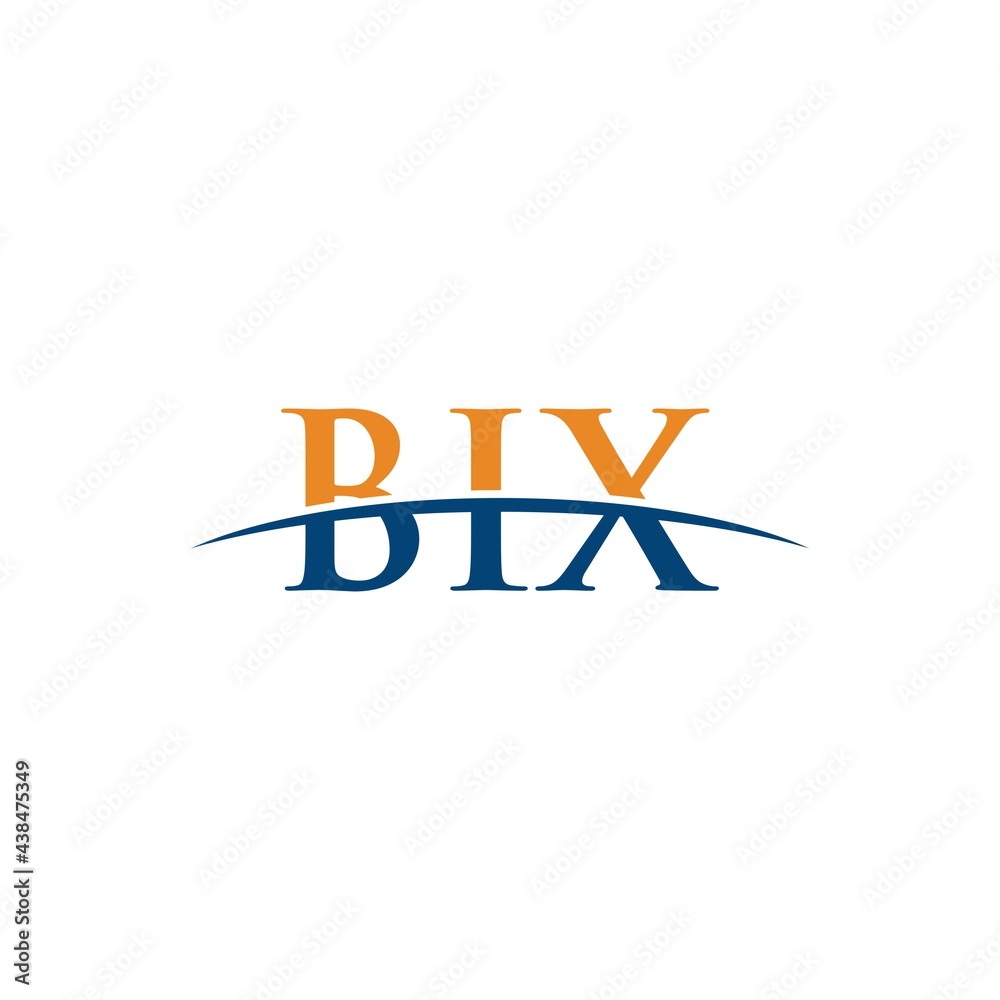 BIX initial overlapping movement swoosh horizon, logo design ...