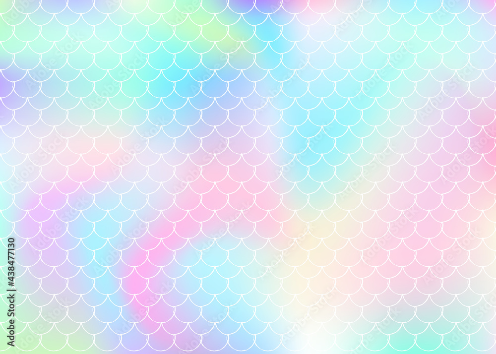 Gradient mermaid background with holographic scales. Stock Vector ...