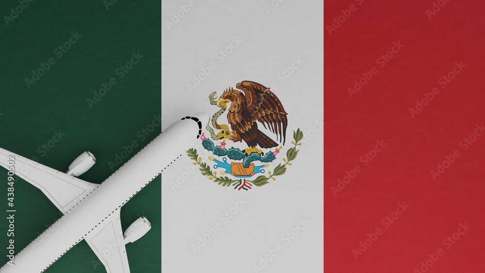 Top Down View of a Plane in the Corner on Top of the Country Flag of ...